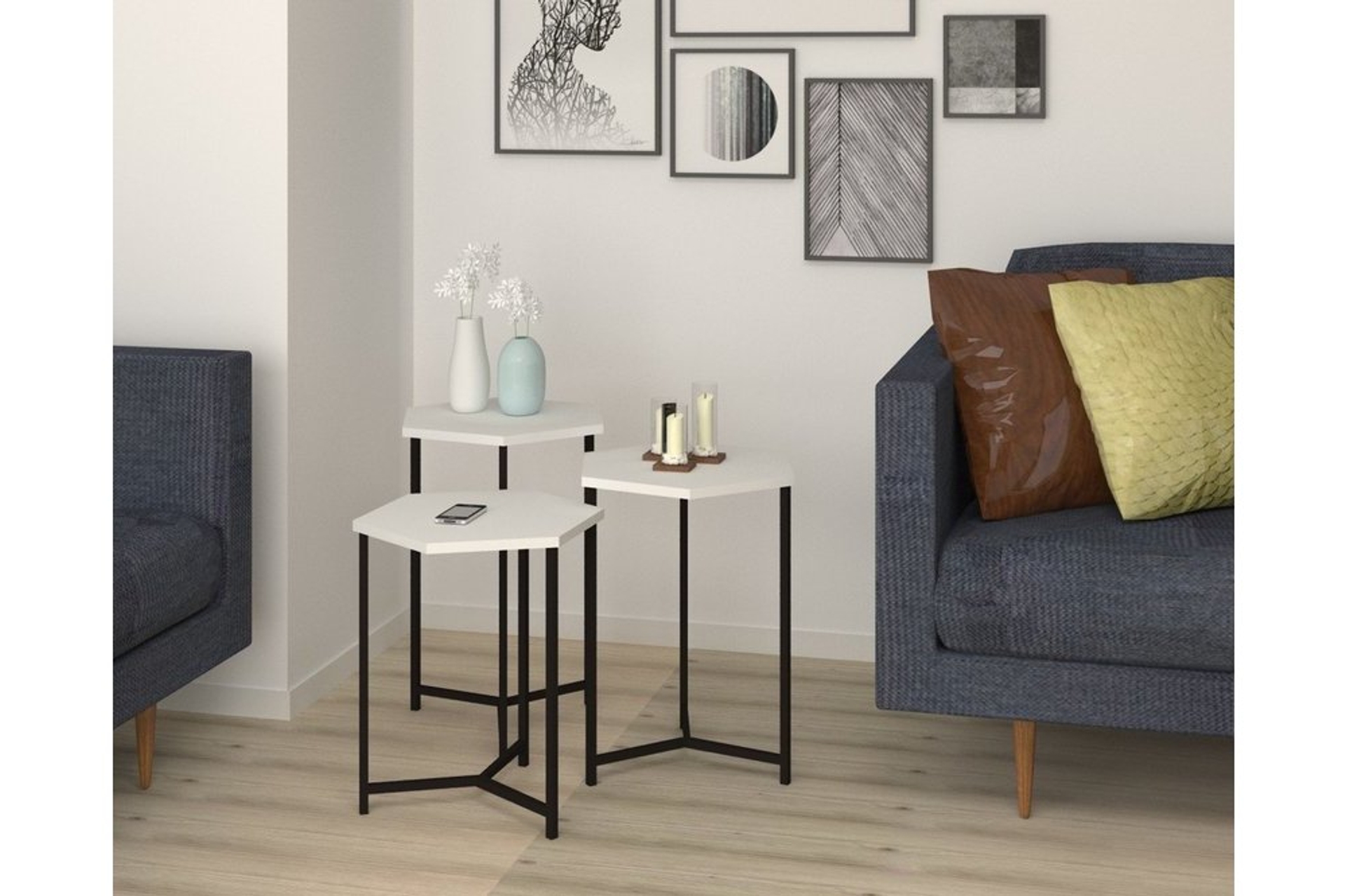 DMODÜL NAPOLİ ZİGON SEHPA, ÜÇLÜ FİYATI - Vivense