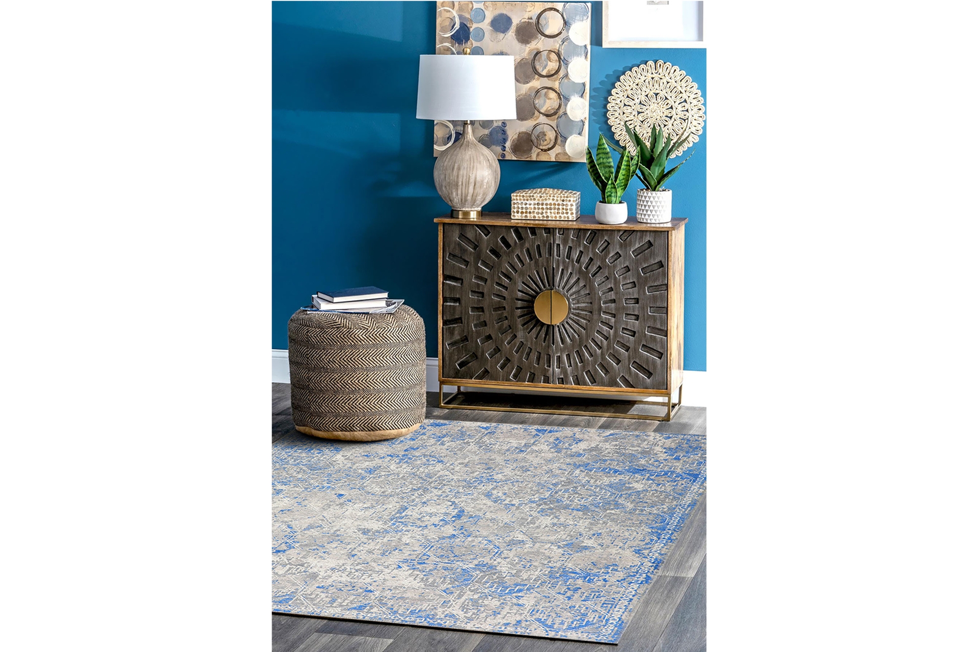 BORNART CARPET %100 PAMUK TABAN DEKORATİF VINTAGE DESEN TABRIZ 2276A ...