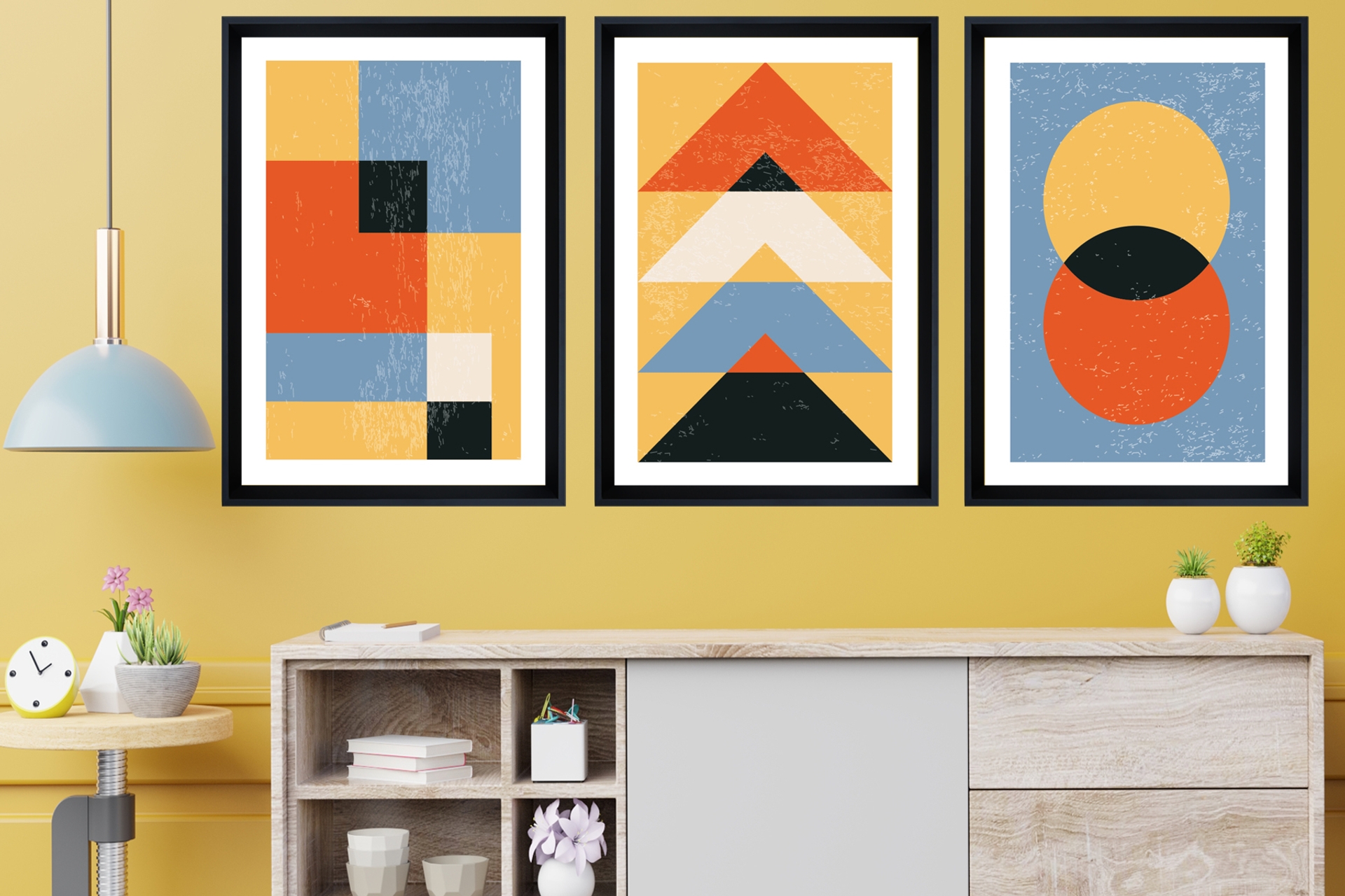 COLOR MATCH 4 TABLO SETİ, SİYAH ÇERÇEVE, 33X48 FİYATI - Vivense