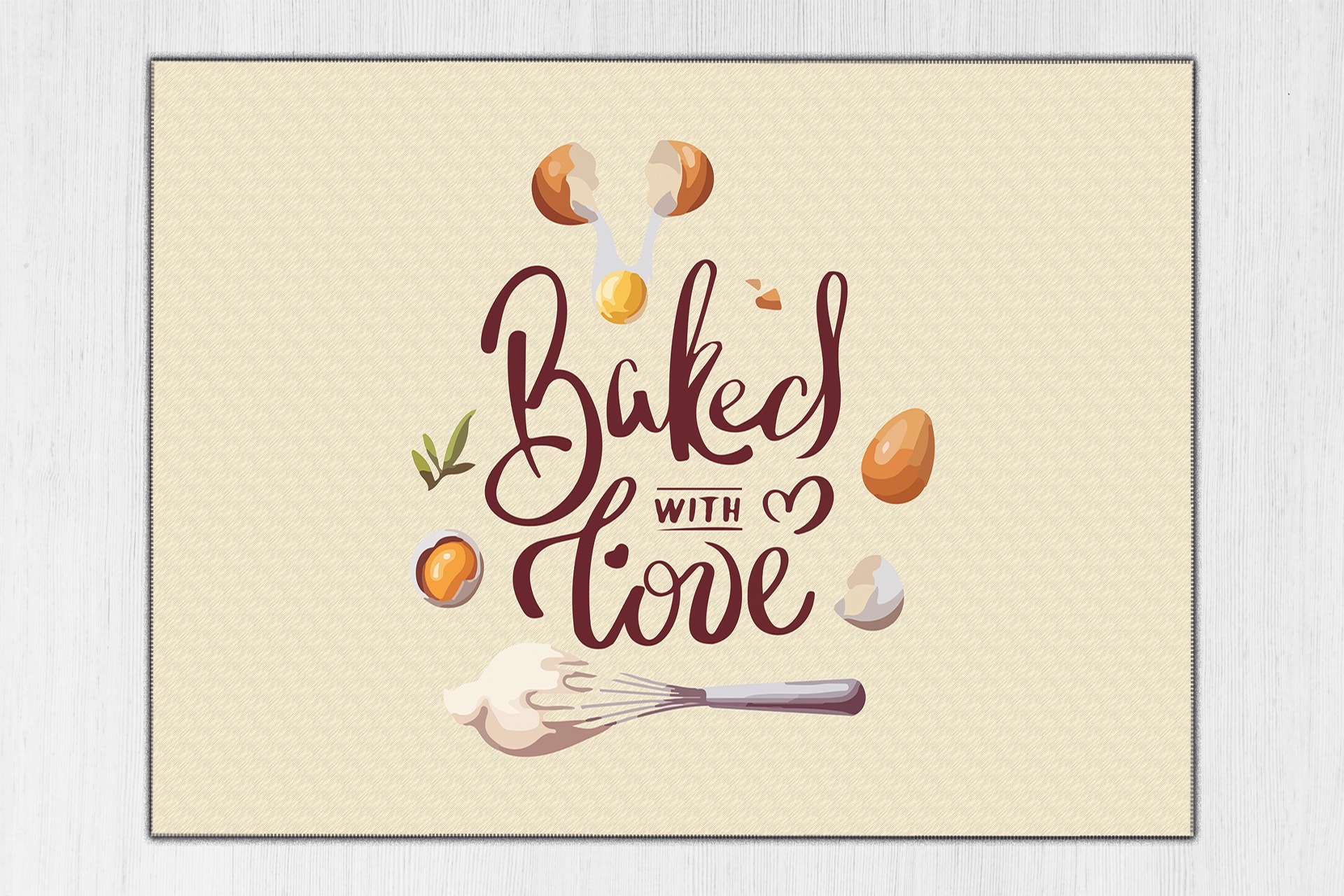GARDENYA YUMURTA ÇIRPICI DESENLİ BAKED LOVE SLOGANLI MODERN DEKORATİF ...