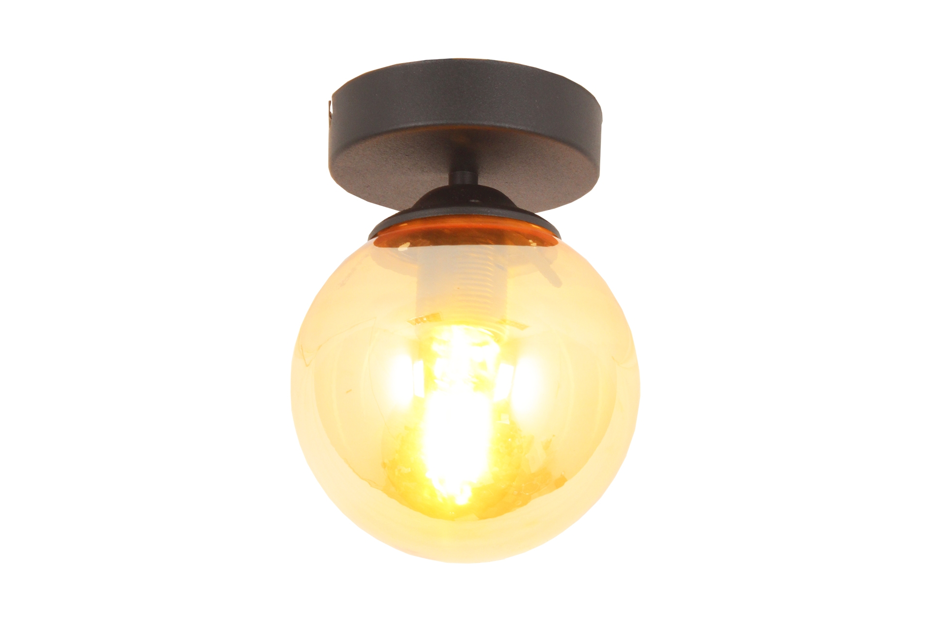 LEFTA TEKLİ PLAFONYER AVİZE, SİYAH, BAL CAM FİYATI - Vivense