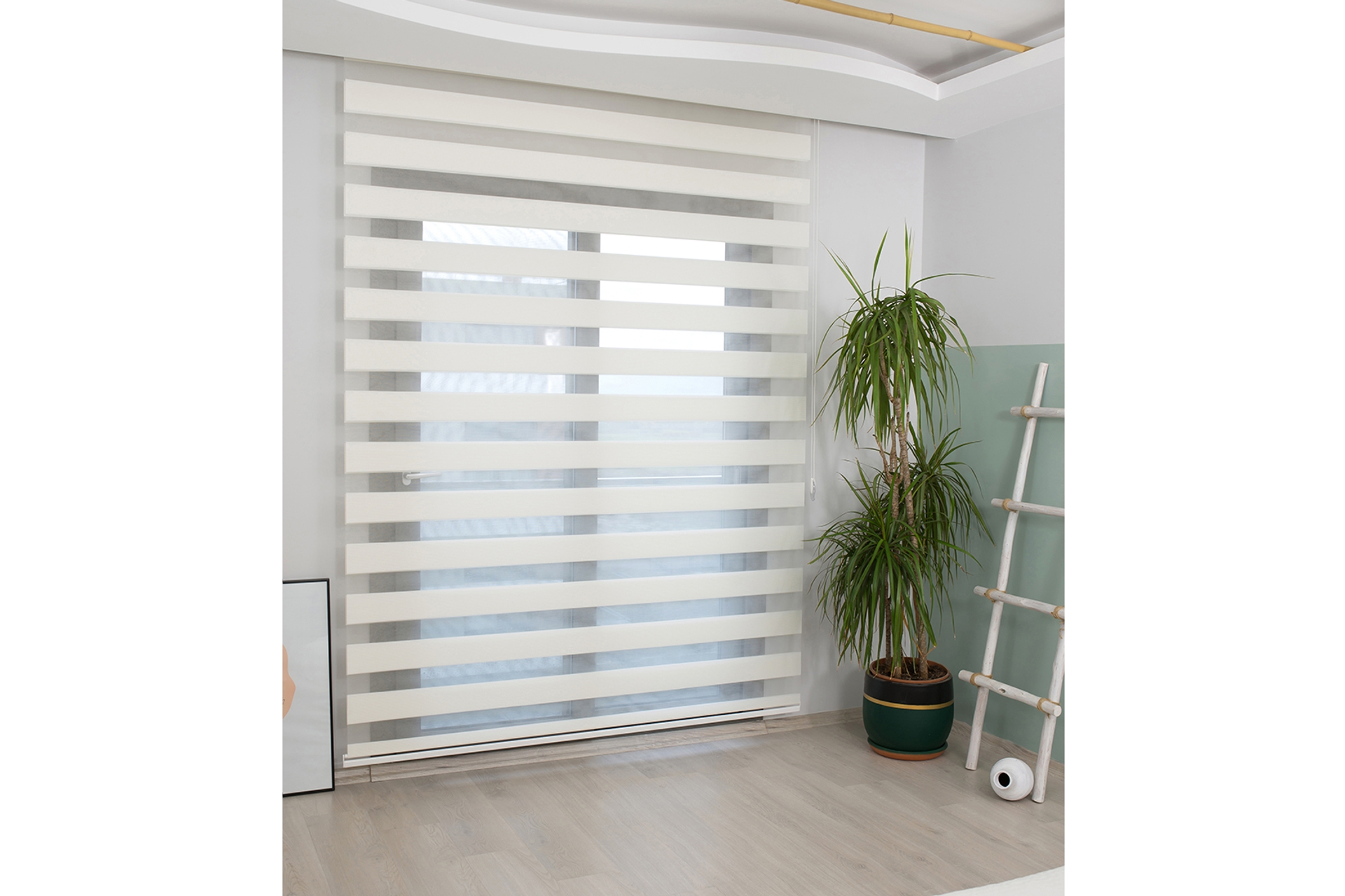 MESHA ZEBRA STOR PERDE MİKRO PLİSELİ KREM 200X200 CM