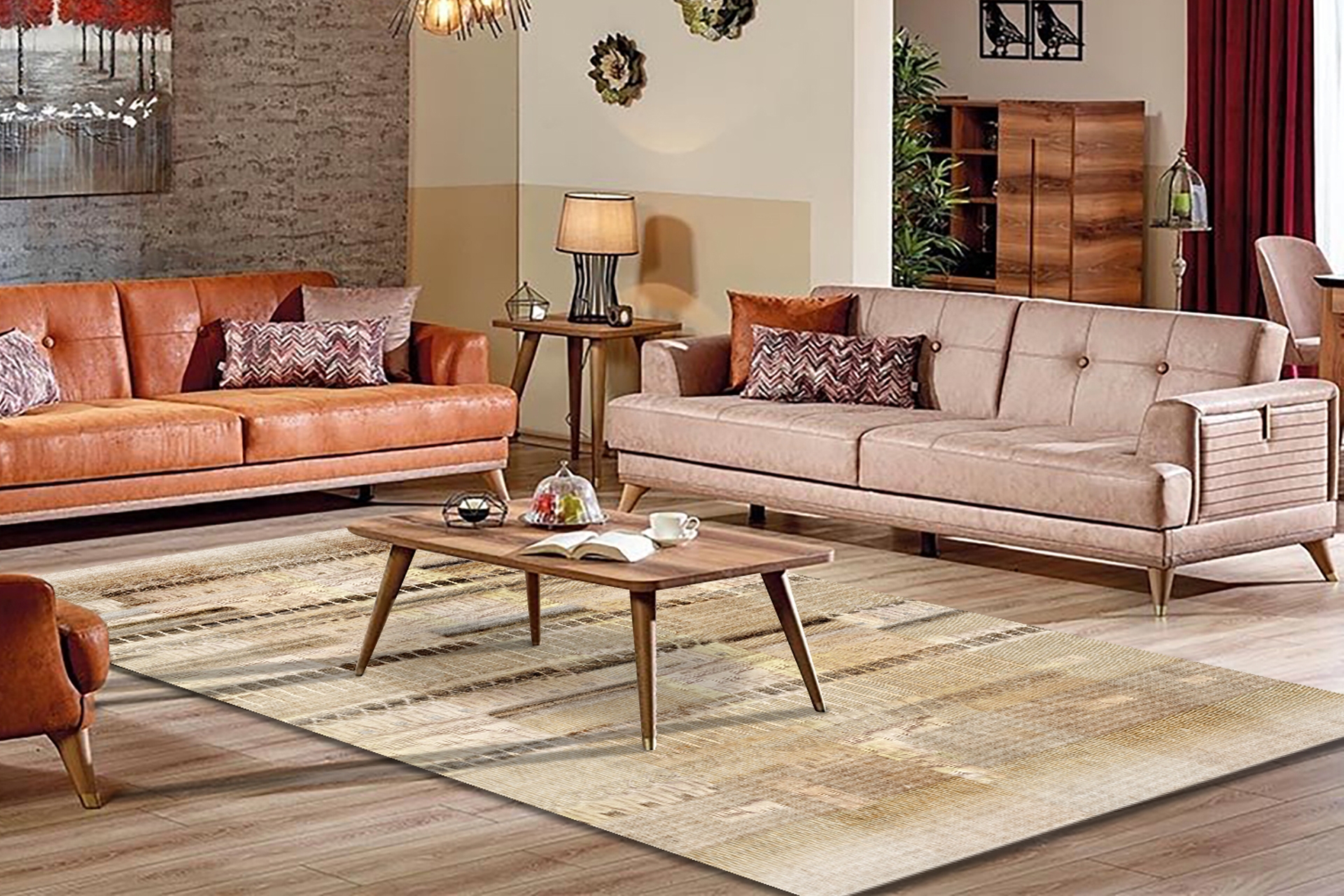 LATTE DİZAYN AMAYA DEKORATİF ÖZEL TASARIM SALON HALISI, YIKANABİLİR ...