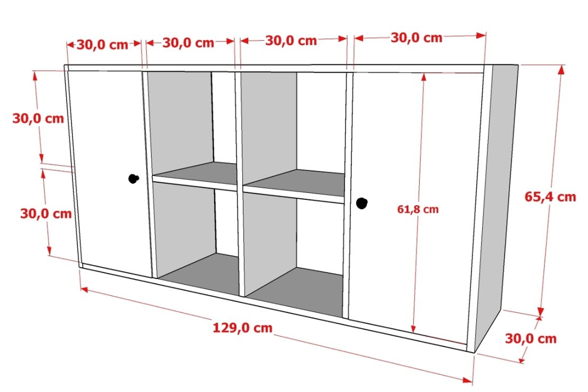 BKCONCEPT 2 KAPAKLI RAFLI KİTAPLIK, 130 CM, BEYAZ, KTP-1089 FİYATI ...