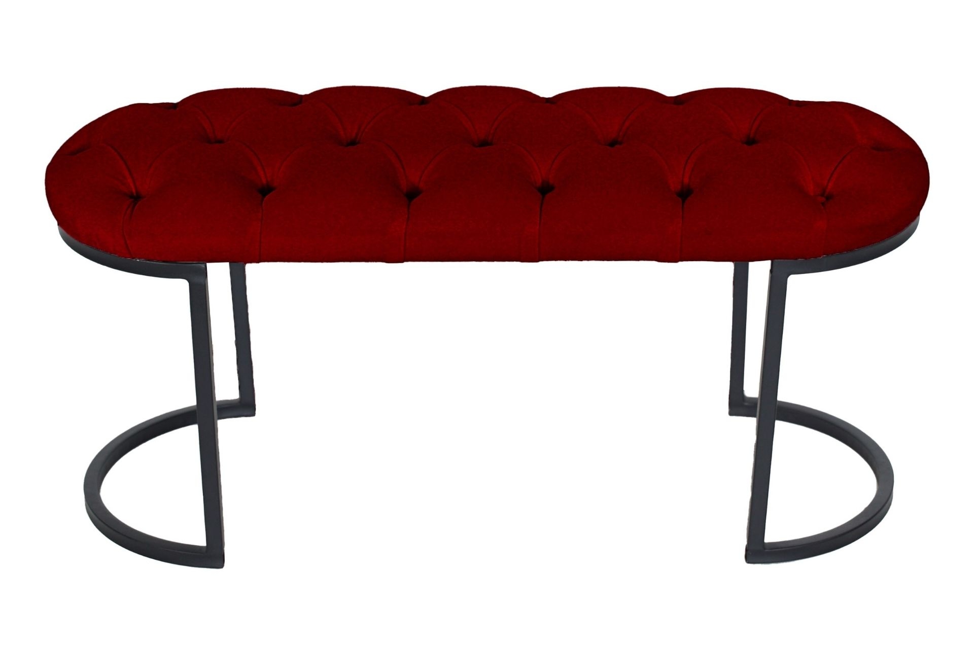 GAZZİNİ ELİSSE KAPİTONELİ BENCH, SİYAH AYAK, BORDO