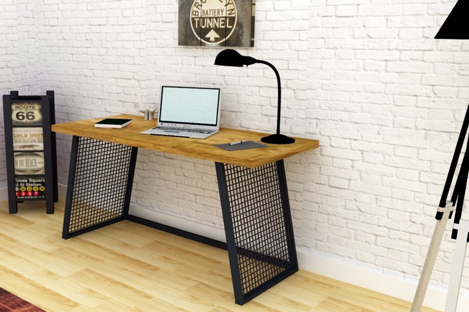 ARCHİ AHŞAP ATÖLYESİ AKRON GRİD ÇALIŞMA MASASI, GRİ,180 CM FİYATI - Vivense