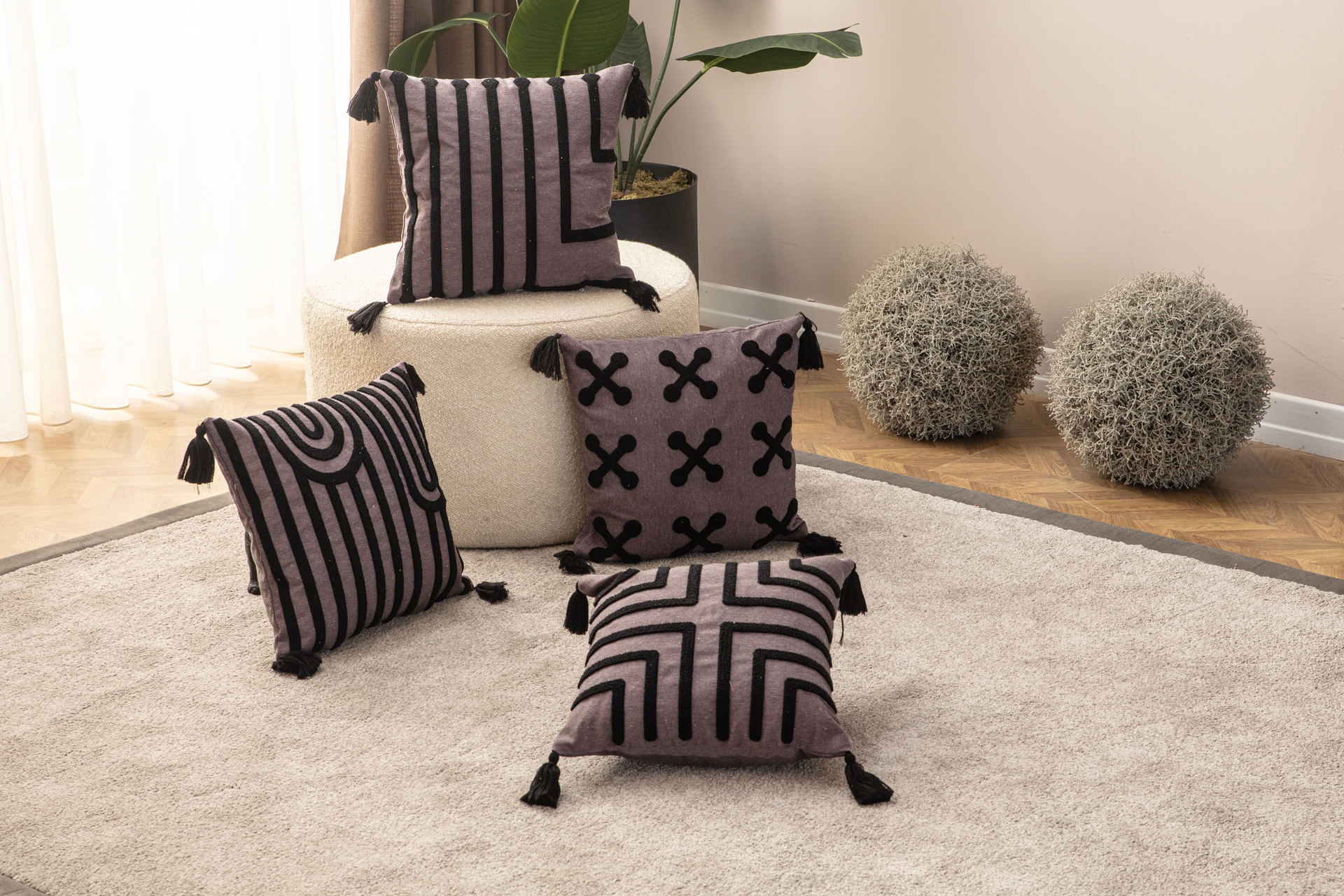 WOODEN PUNCH İŞLEMELİ KIRLENT, DÖRTLÜ FİYATI - Vivense