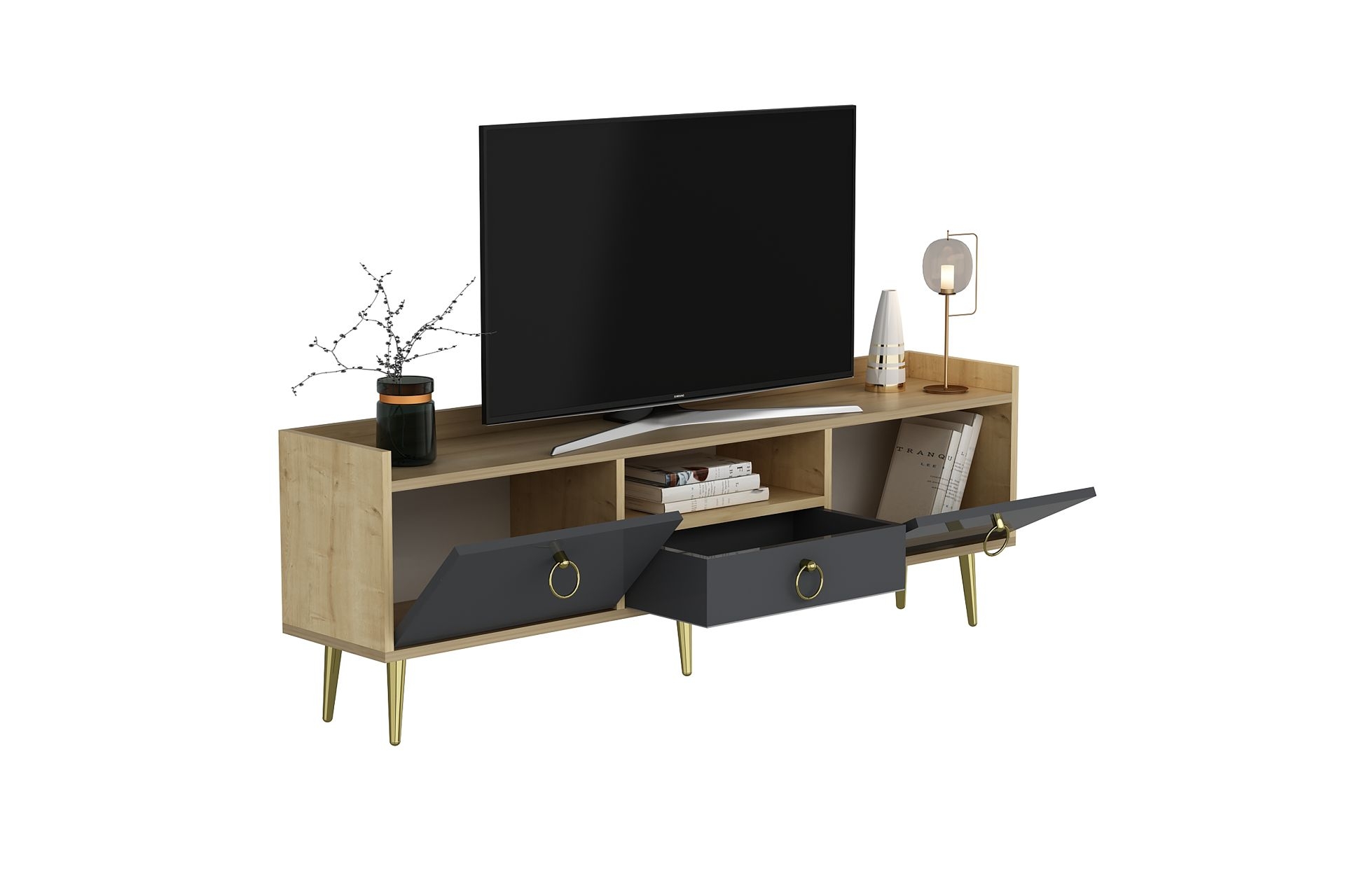 DARİNG TV ÜNİTESİ, 3 KAPAKLI 1 RAFLI, SAFİRMEŞE FİYATI - Vivense