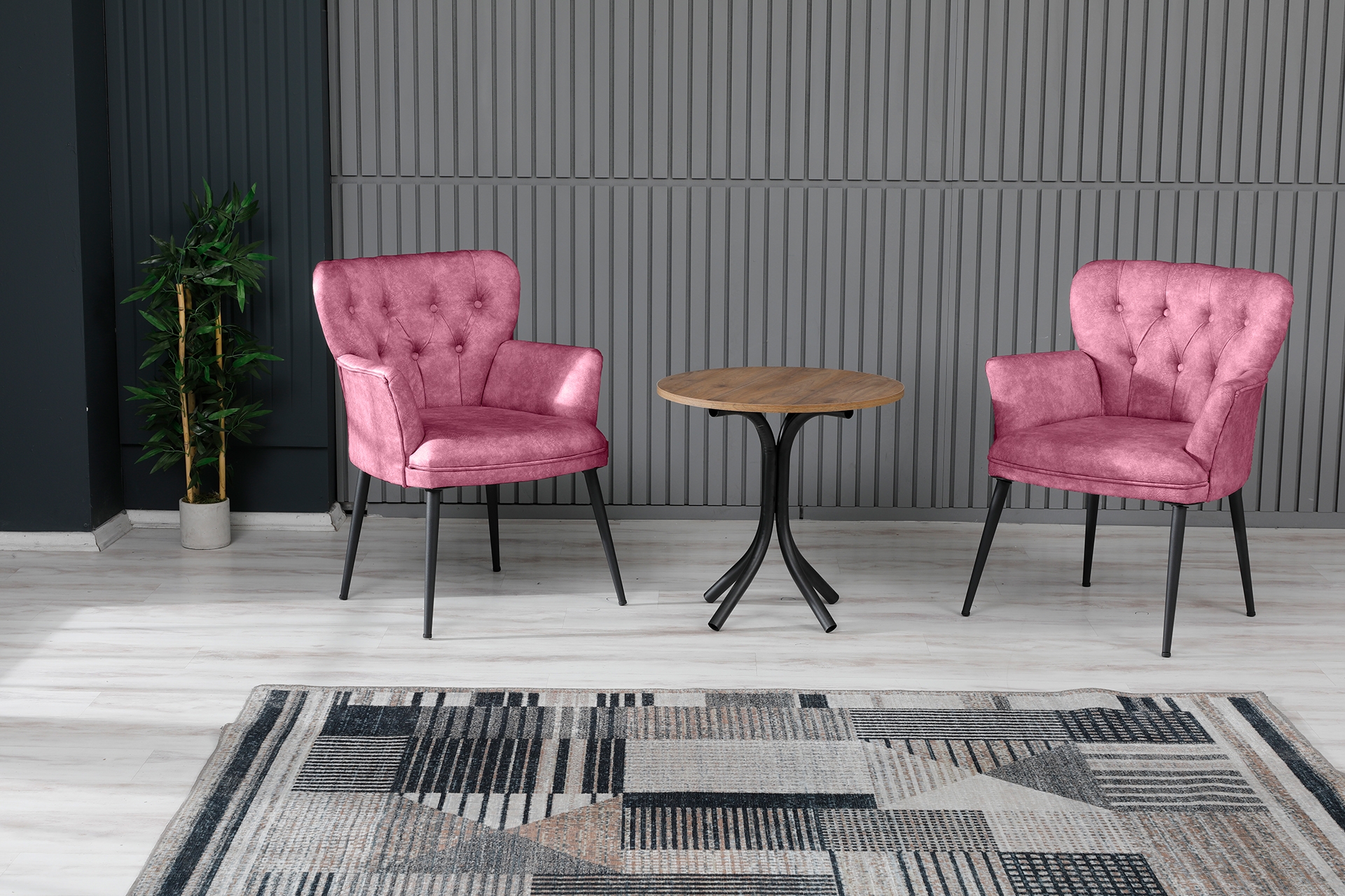 VİANEM BERJER SEHPA TAKIMI, PUDRA, SİYAH METAL AYAK FİYATI - Vivense