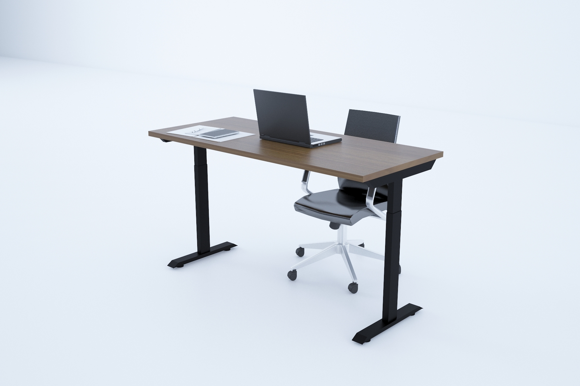 TUUNDESİGN TOHİ DESK YÜKSEKLİK AYARLI OFİS MASASI, CEVİZ SİYAH, 140 CM ...