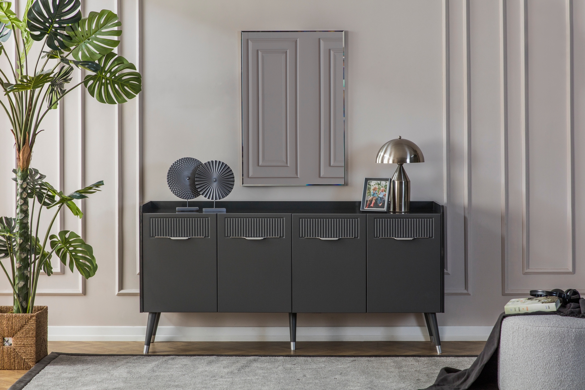 TESLA KONSOL, ANTRASİT GRİ+AYNA