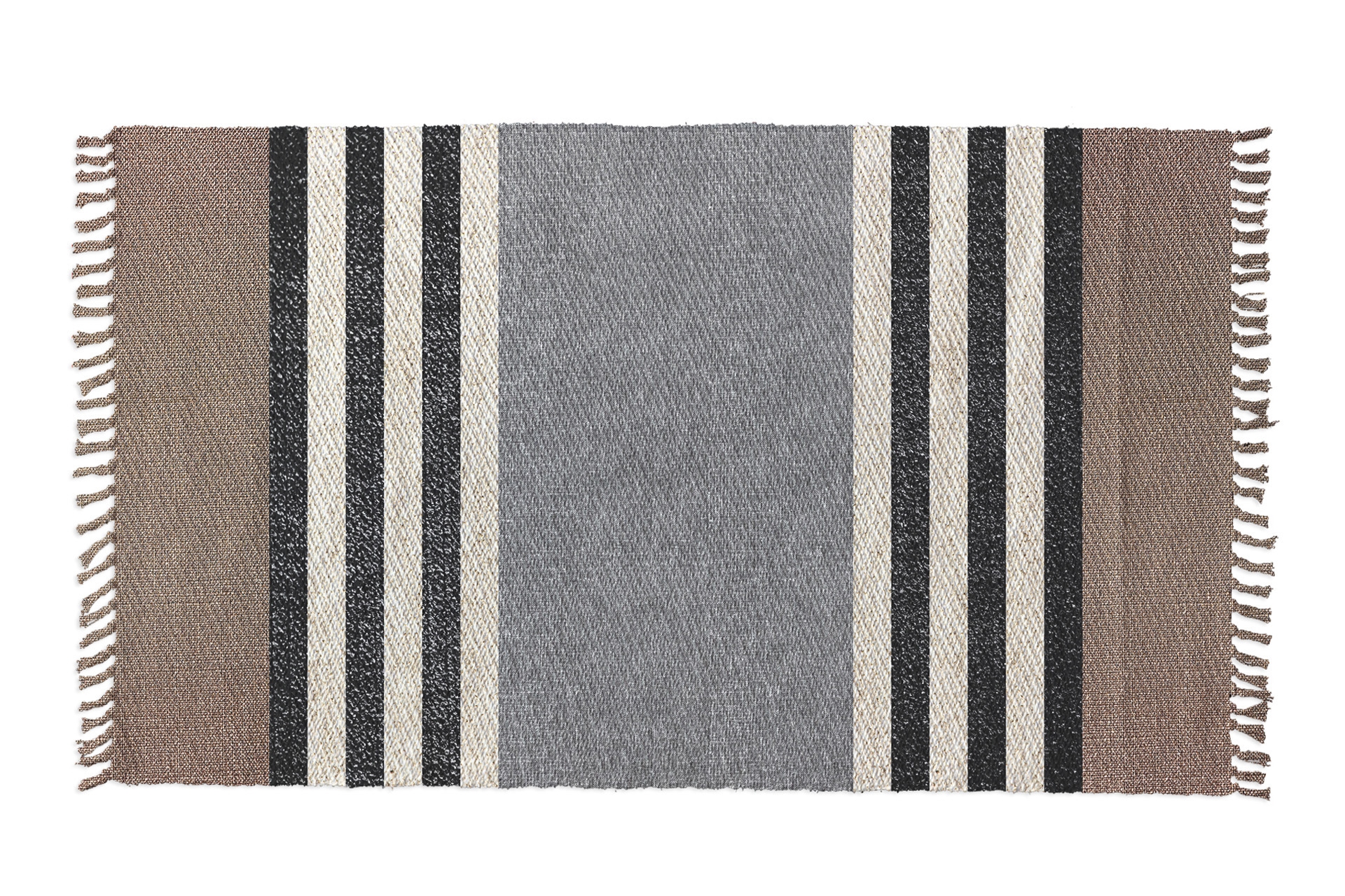 SOHO ALAÇATI BLOKLU ŞERİT DESEN OTANTİK MOTİF KİLİM 3, KAHVE SİYAH ...