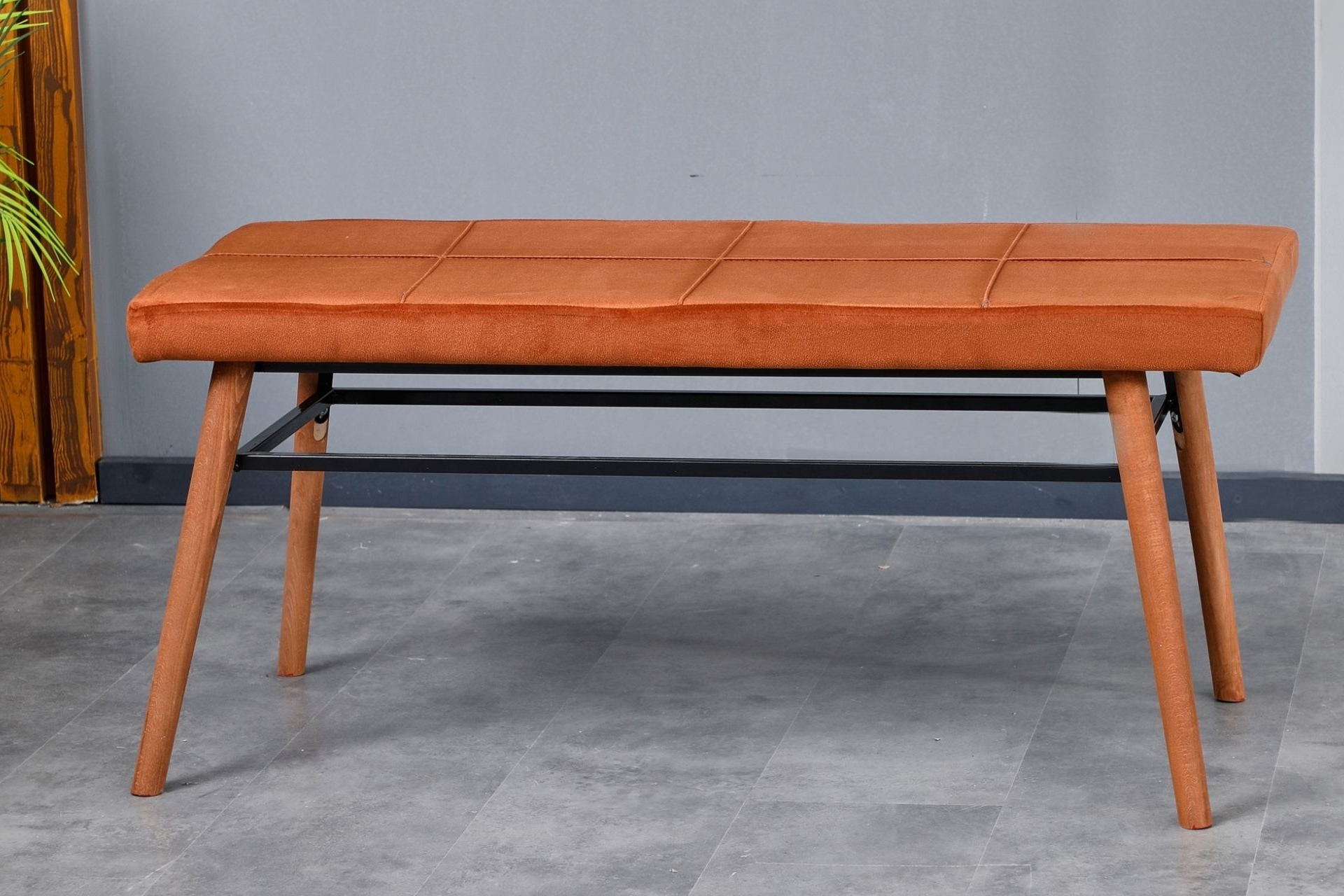 LAJME BAROK AÇILIR MUTFAK MASA TAKIMI, 4 SANDALYE+PUF, KİREMİT, 130X80 ...