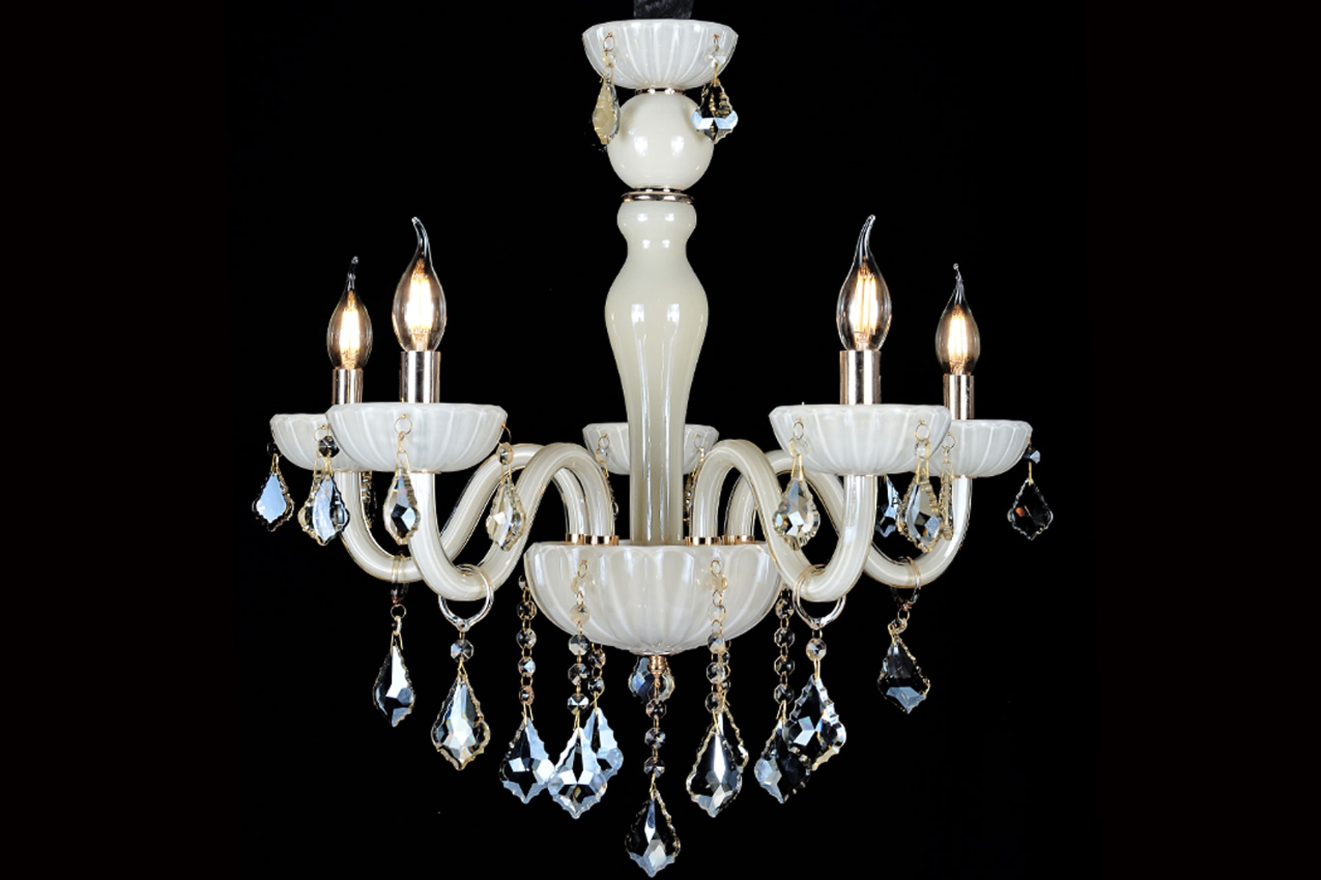 LAMPALUX KLASİK TAŞLI CAM AVİZE BEYAZ 60 CM FİYATI - Vivense