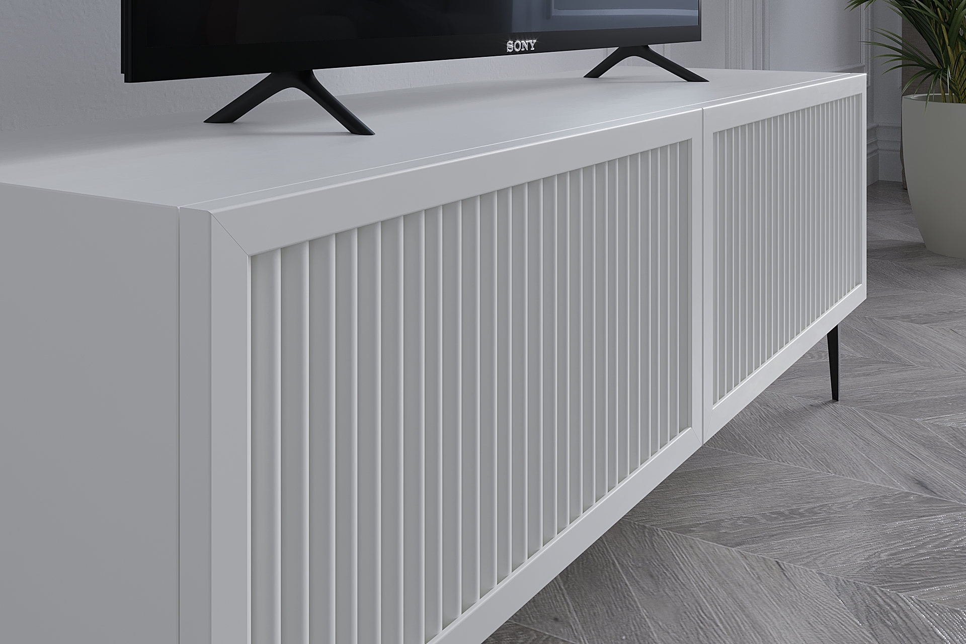 OLA TV ÜNİTESİ, 140 CM, BEYAZ SİYAH