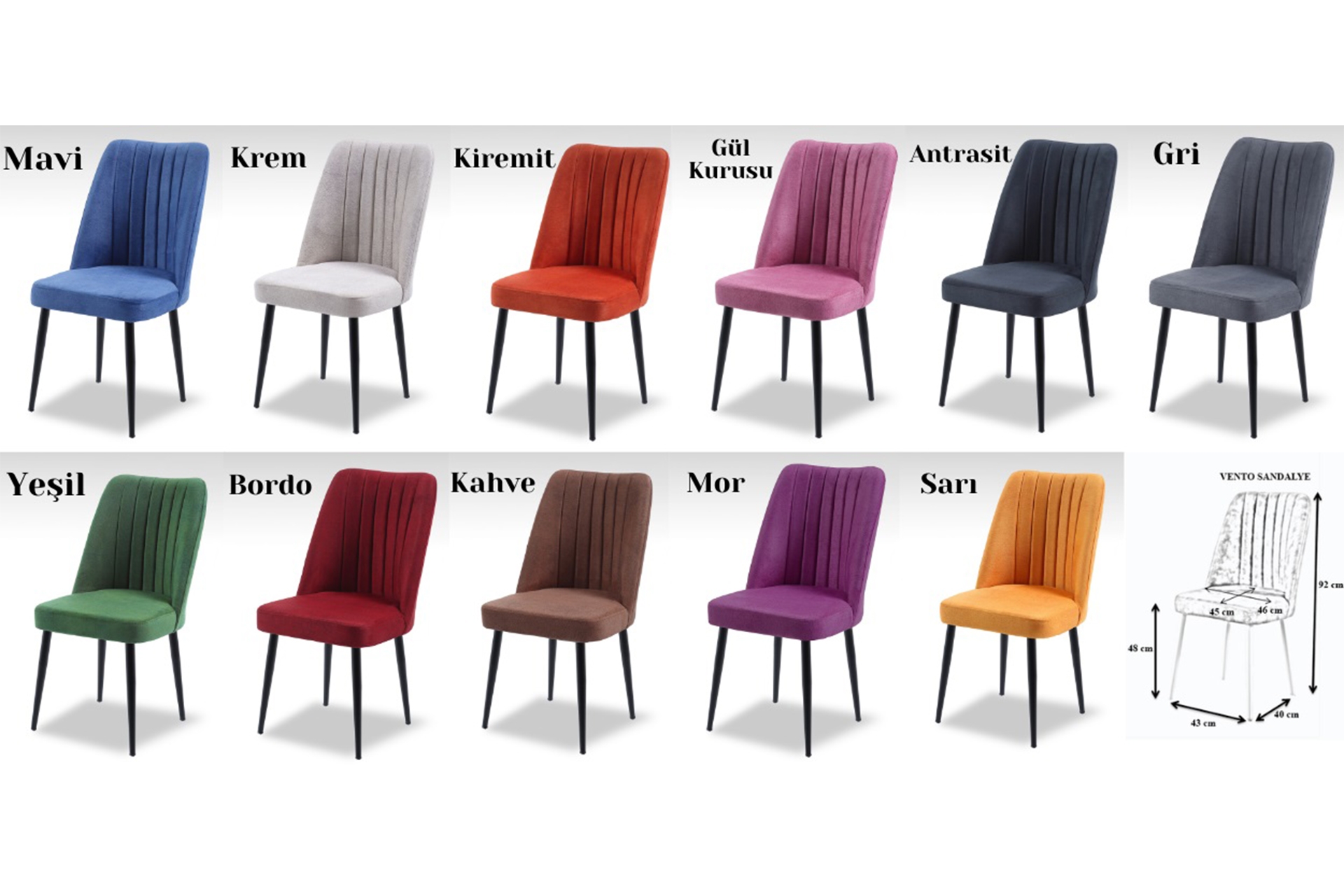 VENTO METAL SANDALYE, SİYAH AYAK, JERİKA GRİ FİYATI - Vivense