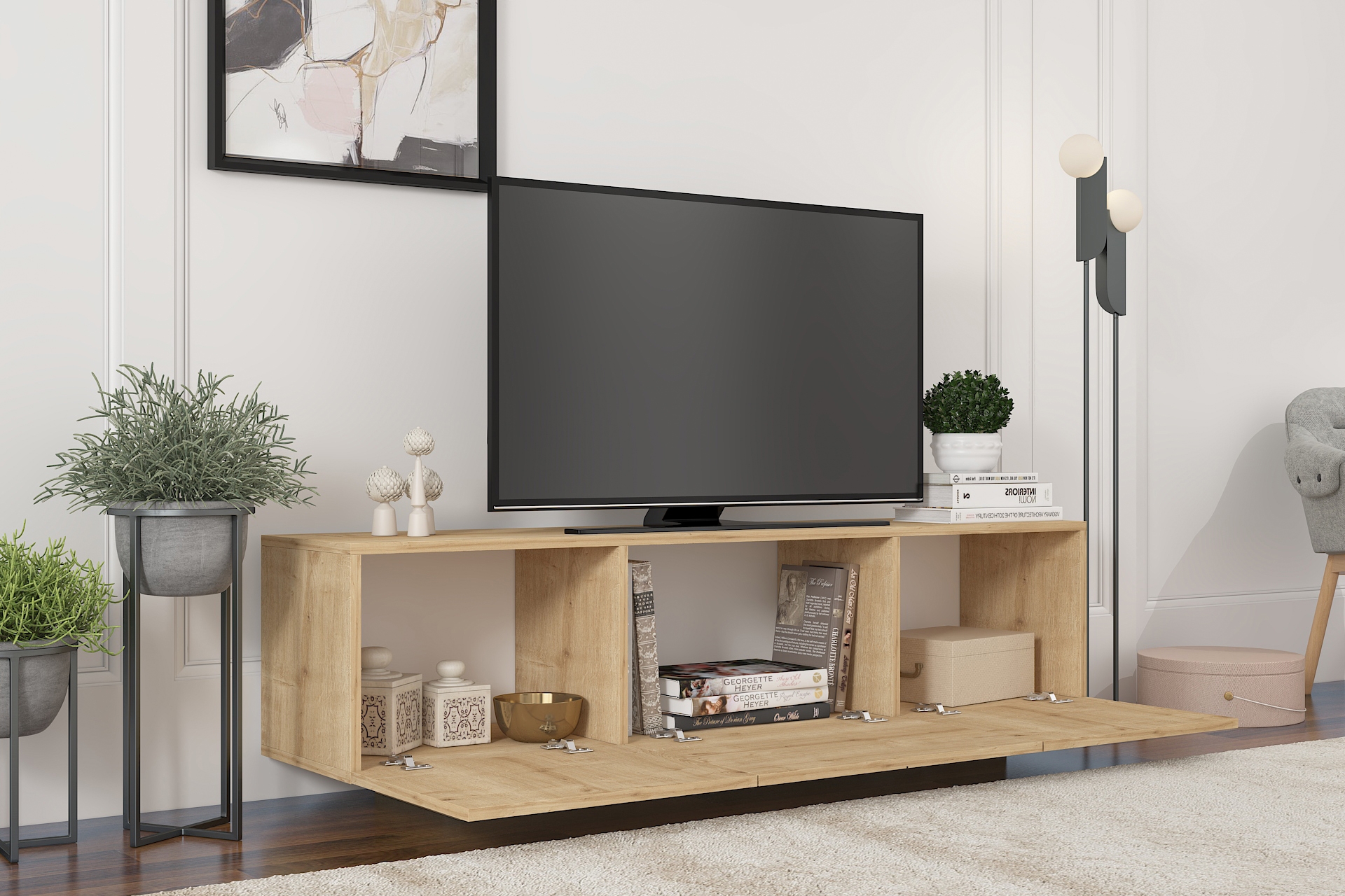 MOBİLYA GEZEGENİ VİZYON TV ÜNİTESİ, SAFİR MEŞE, 160 CM FİYATI - Vivense