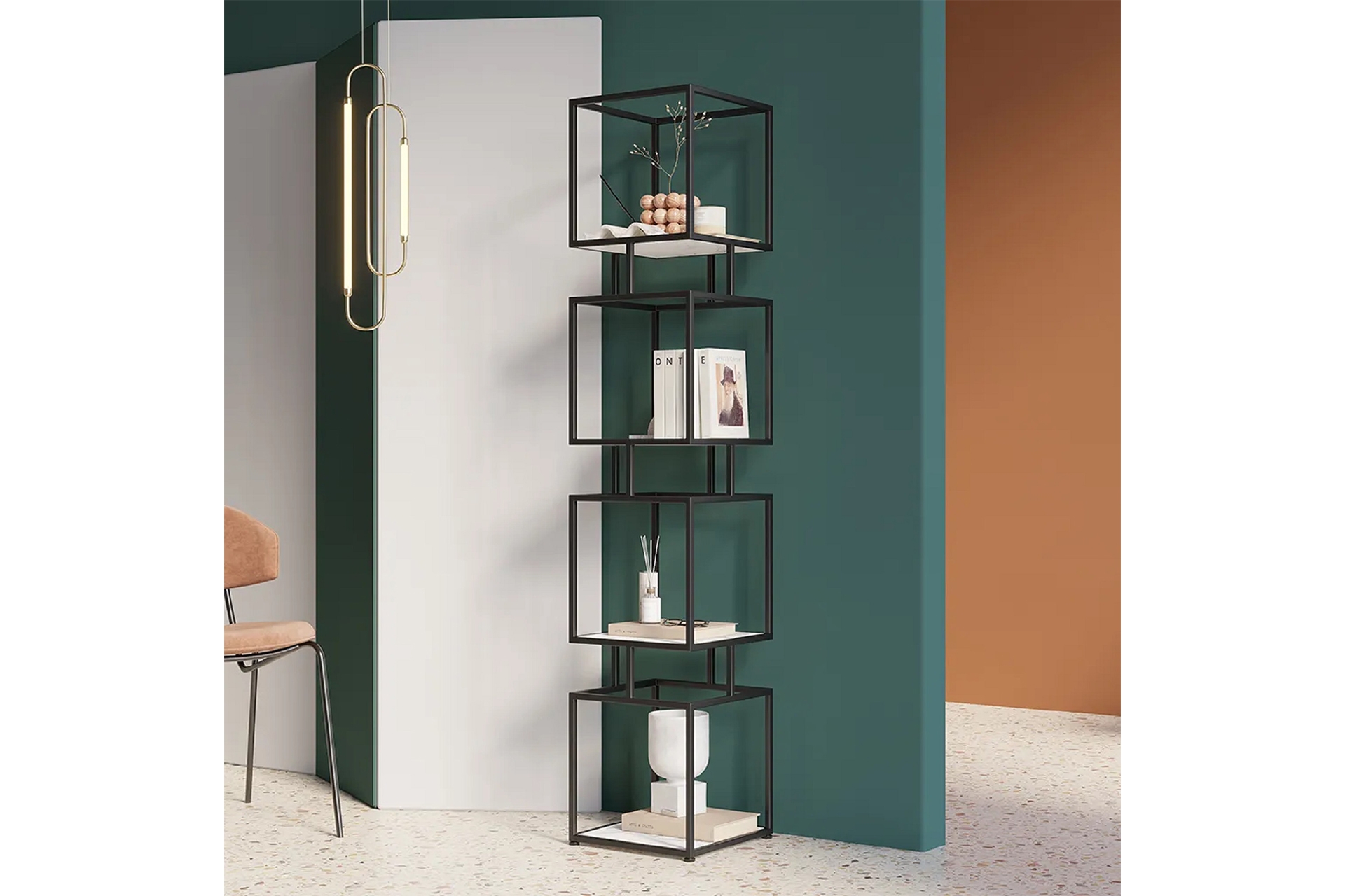 DEKOZEM DEMİR DEKORATİF 4 RAF KÜP RAF FİYATI - Vivense