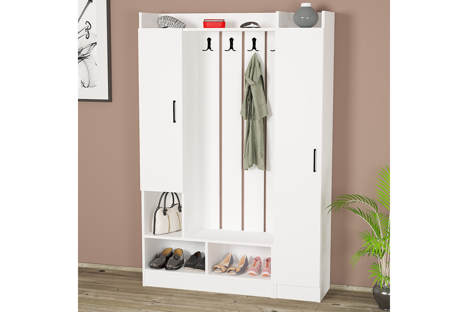 LİTYUM PORTMANTO 12LTY01, 2 KAPAKLI, BEYAZ