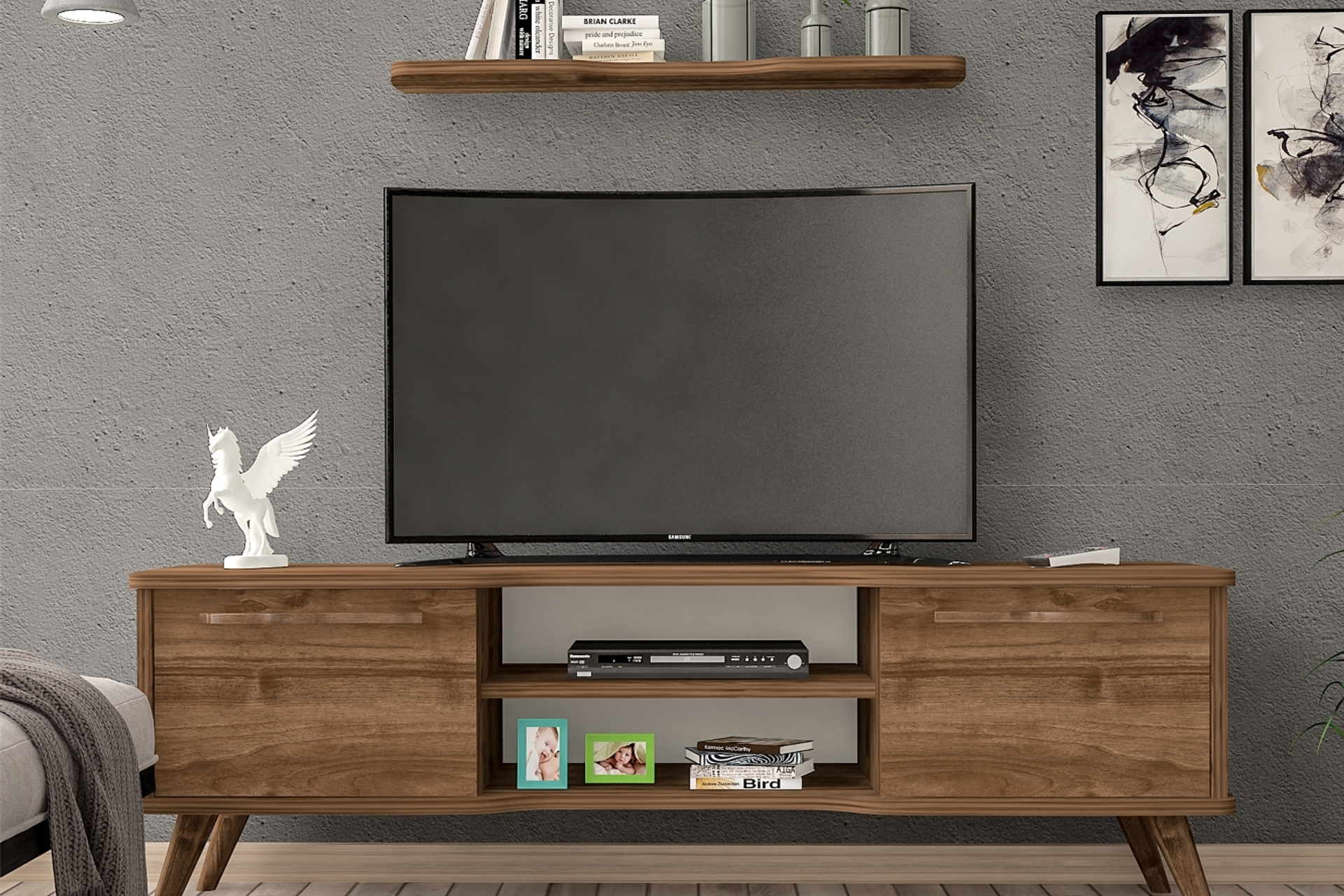 BOREAS CEVİZ 160 CM TV SEHPASI