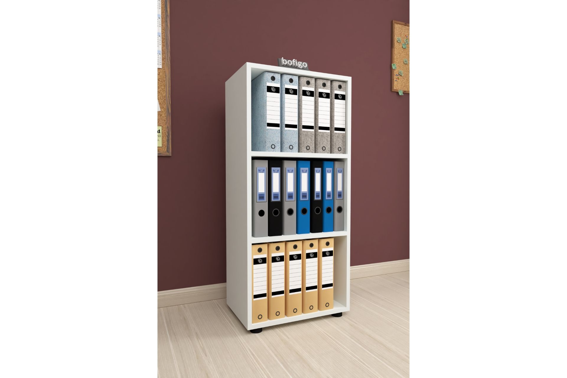 BOFİGO OFİS DOLABI KİTAPLIK, 3 RAFLI, BEYAZ