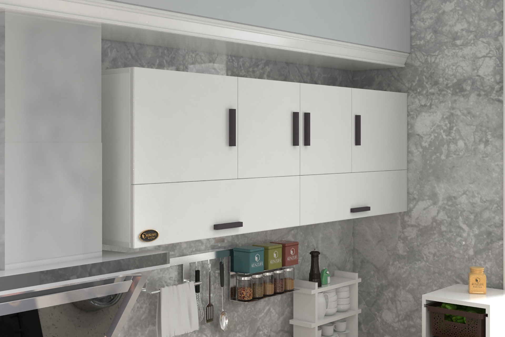 PERENNA HAZIR MUTFAK DOLABI, RAFLI, BEYAZ FİYATI - Vivense