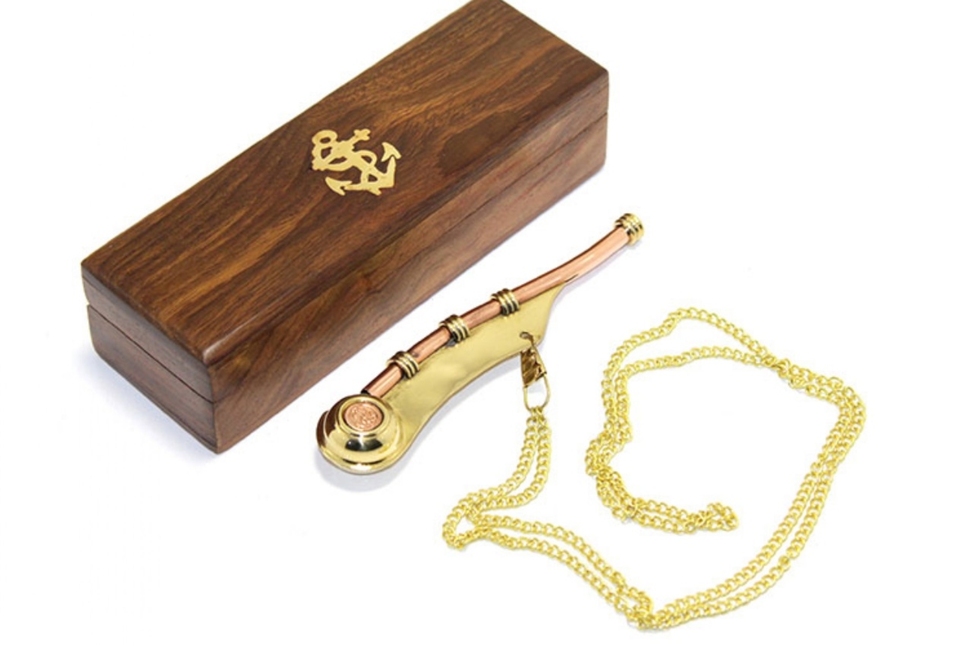 LİVAVA PİRİNÇ SİLİSTRE DÜDÜK AHŞAP KUTULU, GOLD, 12X5