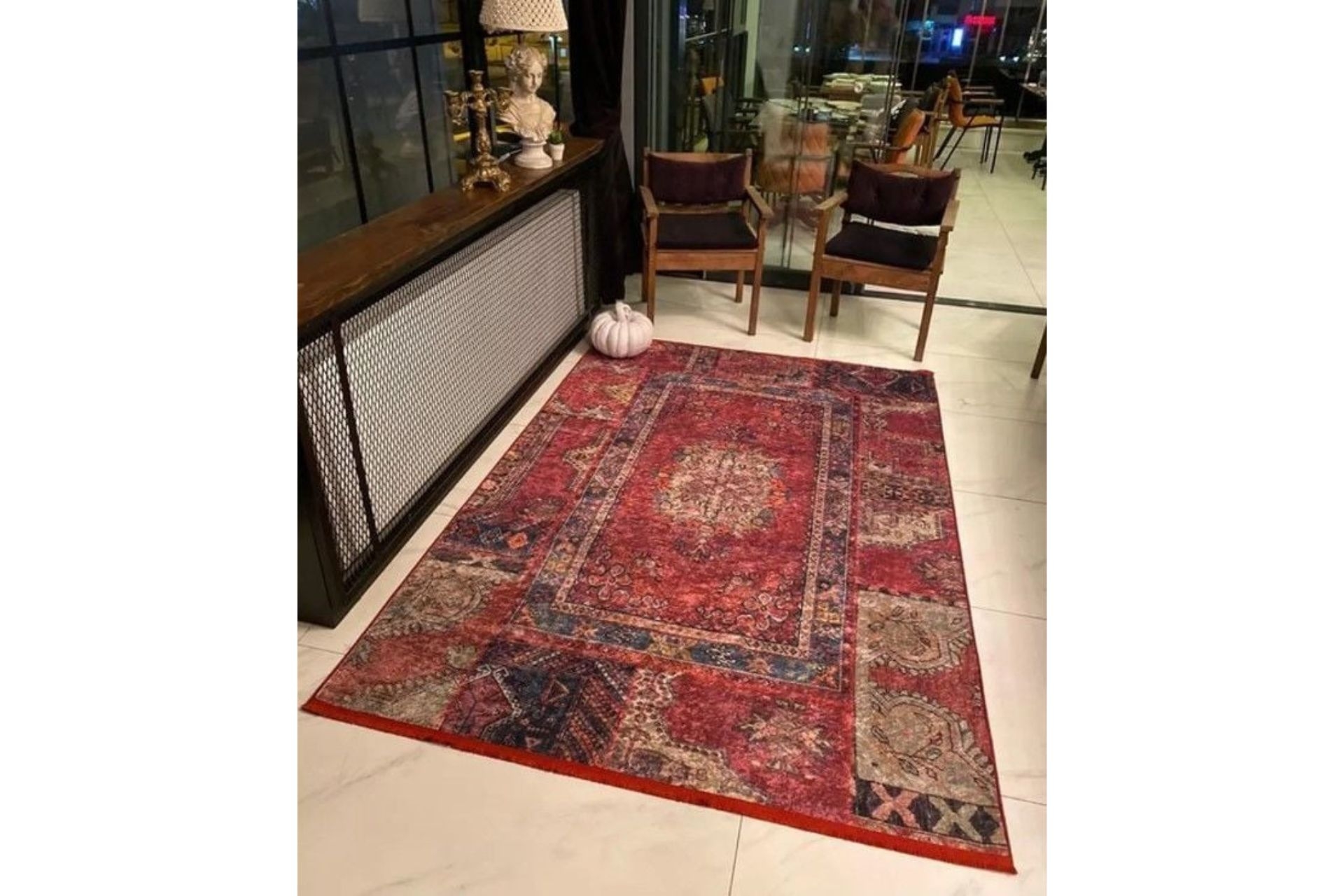 HALIMAX DARA 161 KAYMAZ DOKUMA TABANLI OTANTİK MODERN HALI, BORDO ...