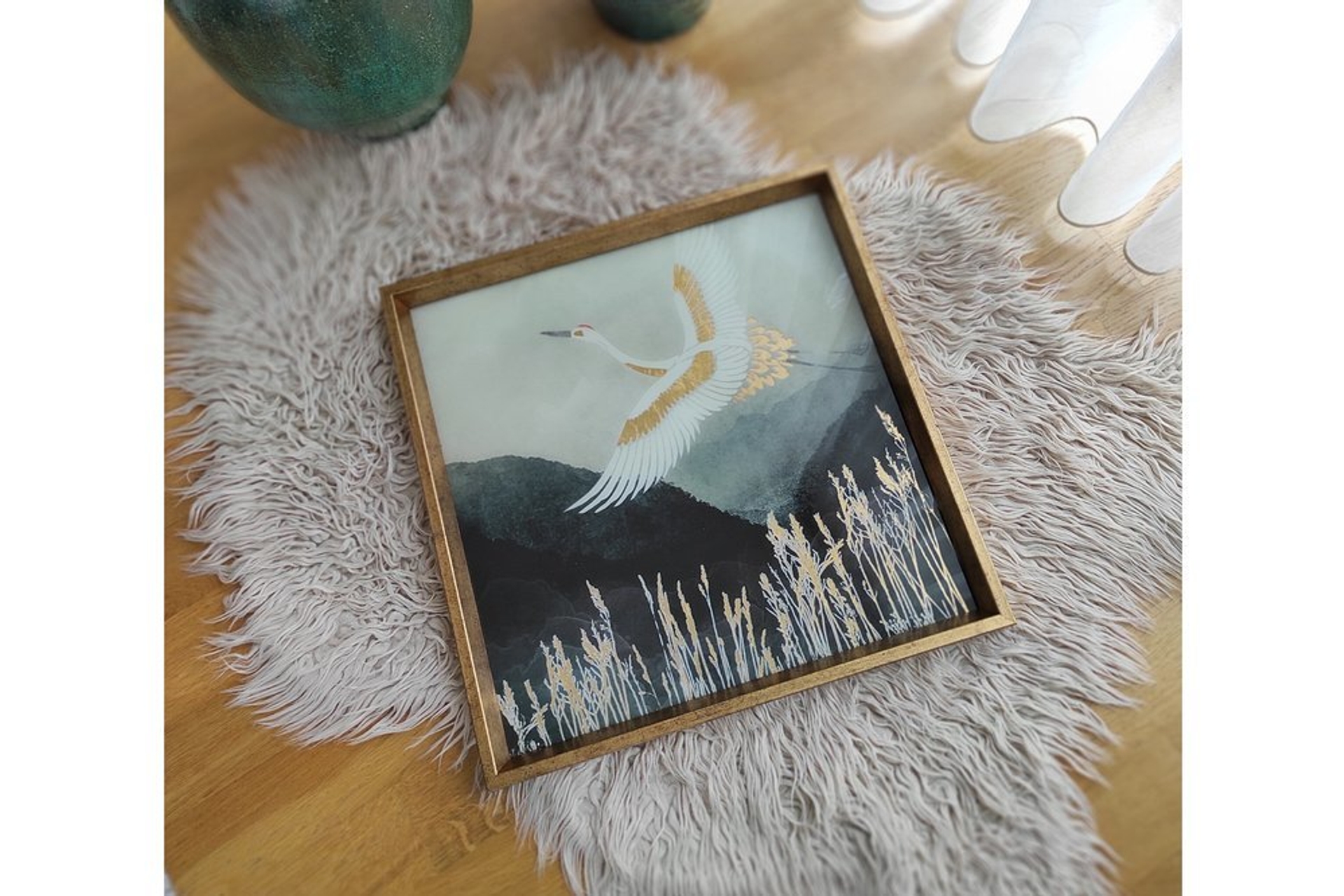 ARTE CASERO CAM BASKI KUŞ TEPSİ 40X40 CM FİYATI - Vivense