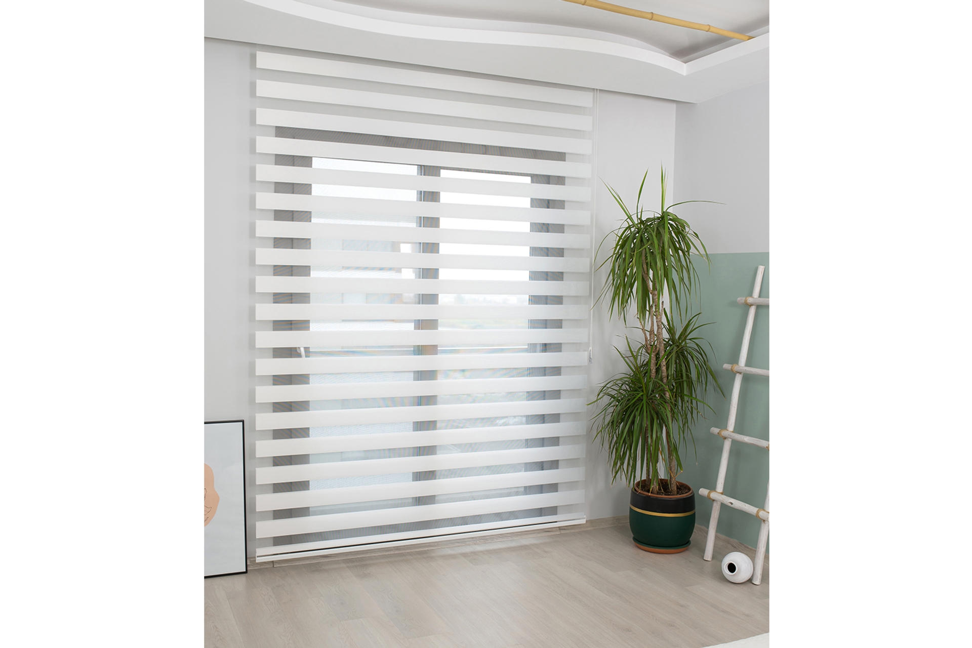 MESHA ZEBRA STOR PERDE BEYAZ 200X200 CM