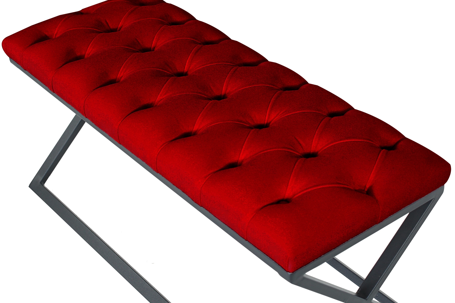 GAZZİNİ VARCERA KAPİTONELİ BENCH, SİYAH AYAK, BORDO FİYATI - Vivense