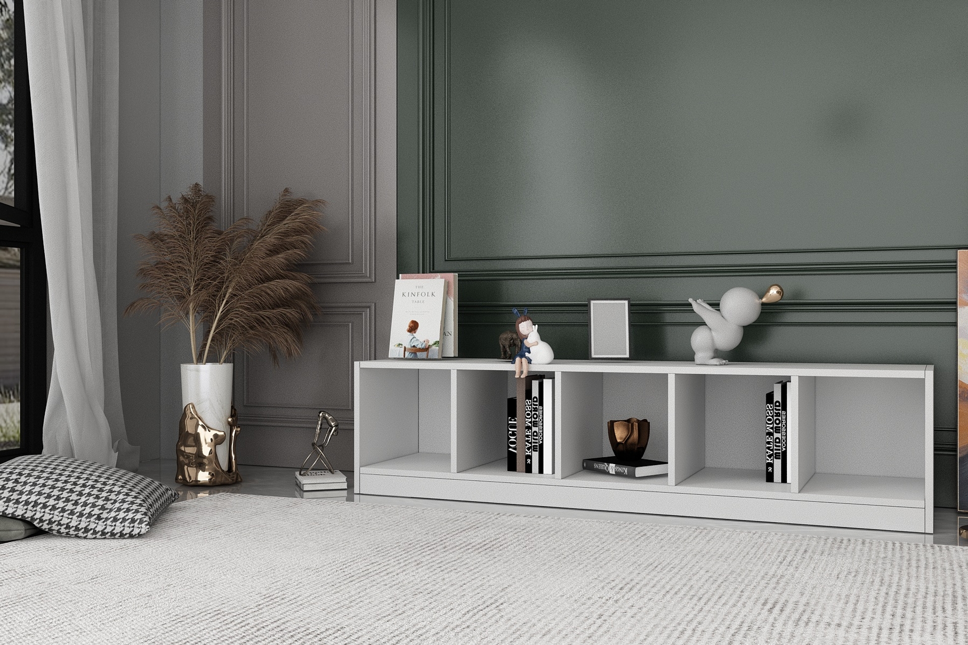 BKCONCEPT RAFLI KİTAPLIK, 160 CM, BEYAZ, KTP-1193 FİYATI - Vivense