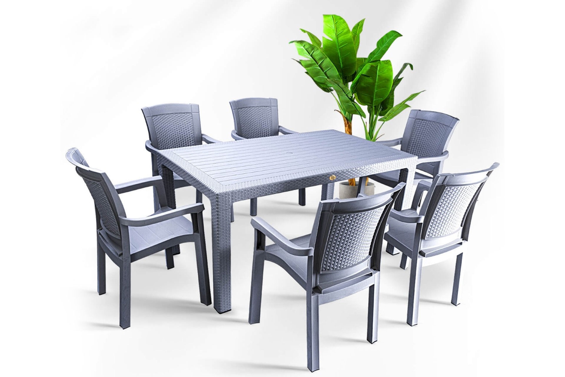 SİENA ALTILI CAMSIZ RATTAN BAHÇE & BALKON MASA TAKIMI, 90X150CM ...