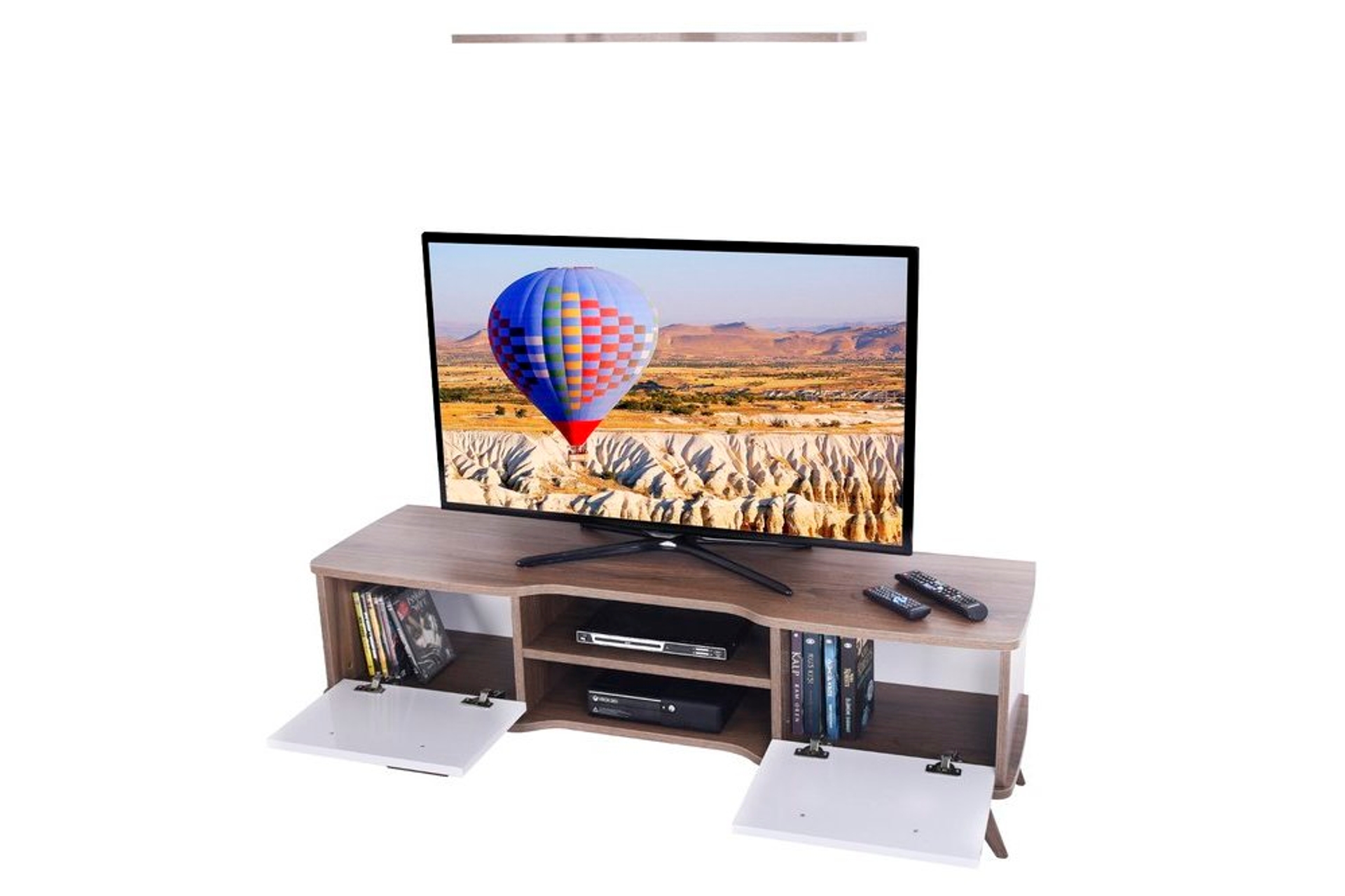 BOREAS CEVİZ BEYAZ 160 CM TV SEHPASI