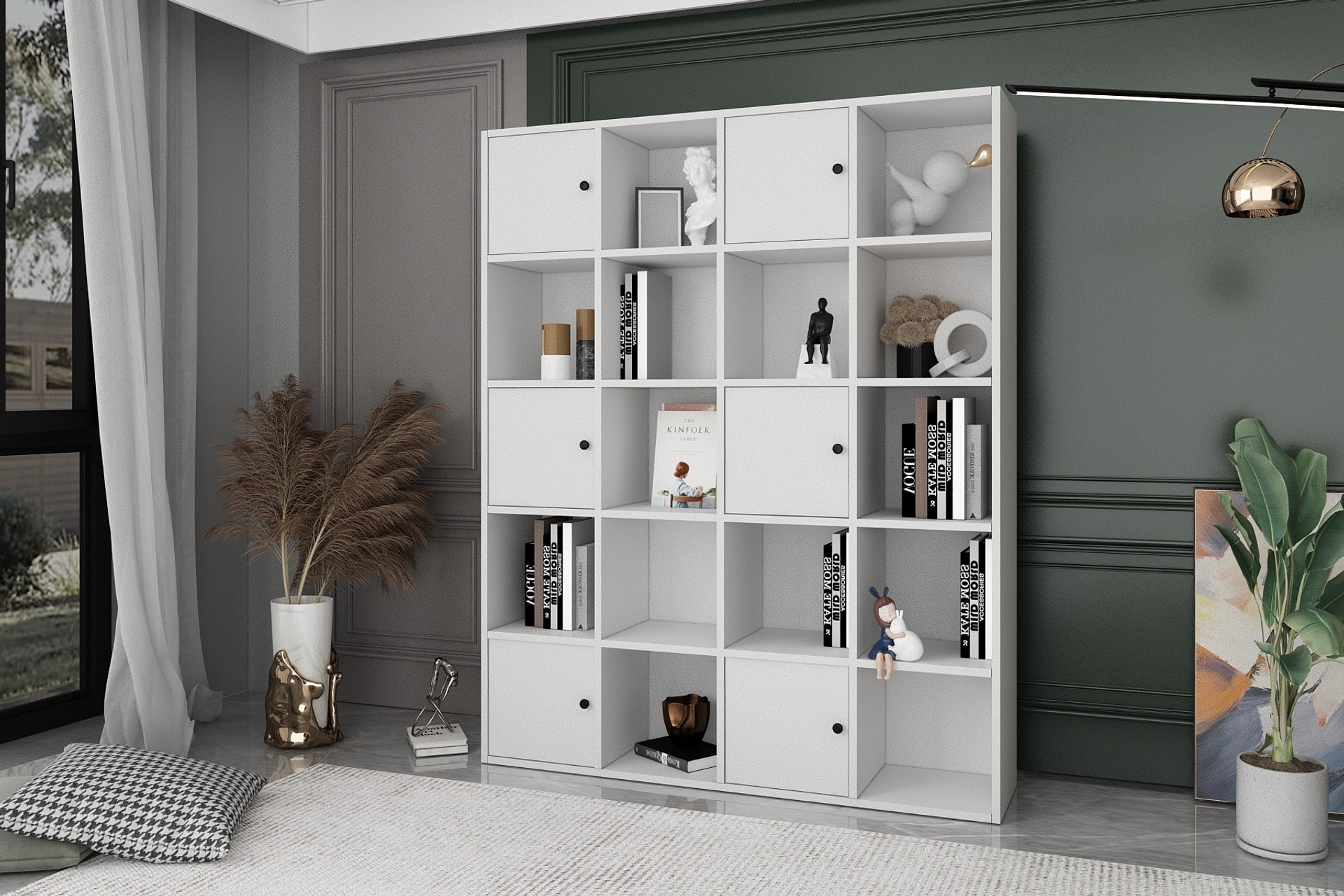 BKCONCEPT 6 KAPAKLI RAFLI KİTAPLIK, 130 CM, BEYAZ, KTP-1111-Ç FİYATI ...