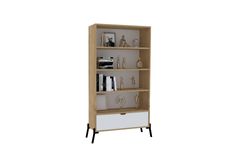 Numano Bookcase, Oak & White | Vivense London
