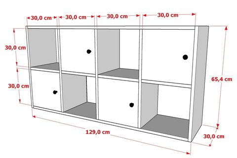 BKCONCEPT 4 KAPAKLI RAFLI KİTAPLIK, 130 CM, BEYAZ, KTP-1088-Ç FİYATI ...