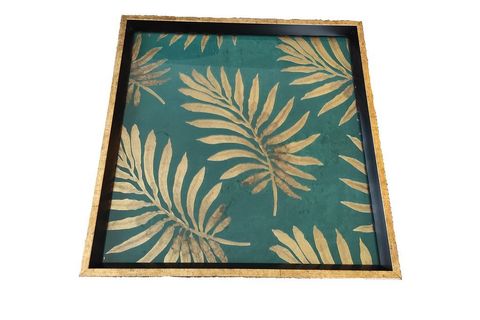 ARTE CASERO CAM BASKI YAPRAK TEPSİ 40X40 CM FİYATI - Vivense