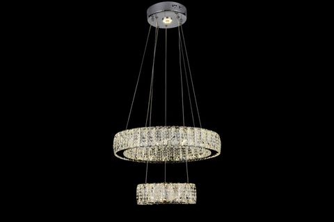 LAMPALUX YUVARLAK TASARIM 2 KATLI 3 RENK LED AVİZE SARKIT 45 CM FİYATI - Vivense