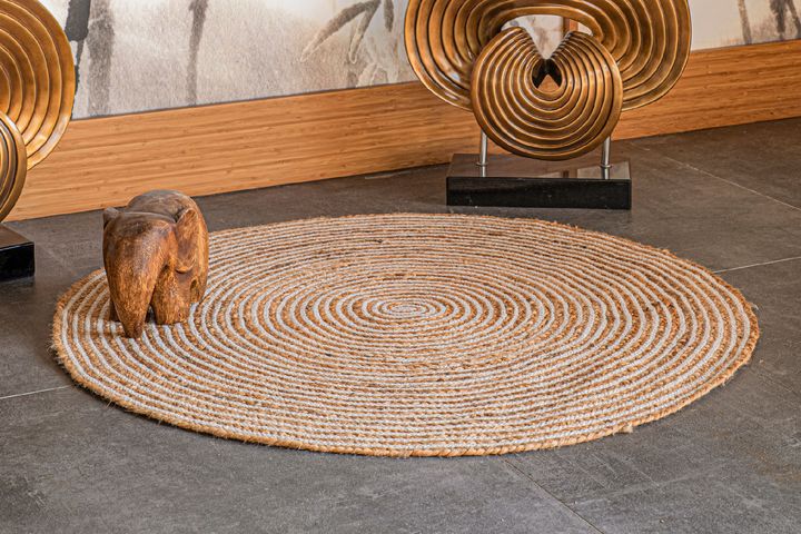 Cocoon Jute Tapijt , 150x150 cm, Beige | Vivense Nederland