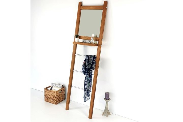 Neo Mirror Ladder Rack, Walnut | Vivense London
