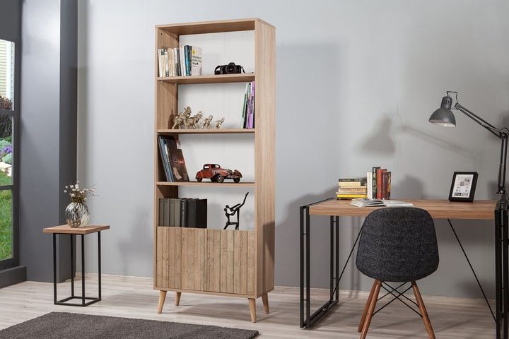 City Natural Bookcase, 198 cm, Oak | Vivense London