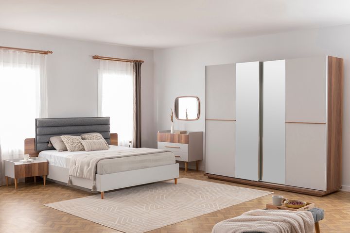 Tema 2 Sliding Door Wardrobe, White | Vivense London