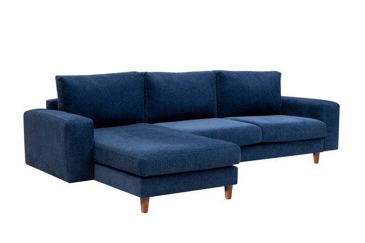 Merlin Fluwelen Mini-Hoekbank, Marineblauw | Vivense Nederland