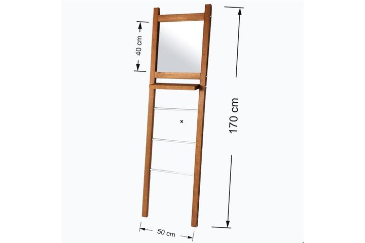 Neo Mirror Ladder Rack, Walnut | Vivense London