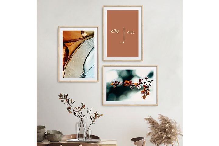 Minimalistisch Patroon & Lente Afbeeldingset met Kader, 3-delig ...