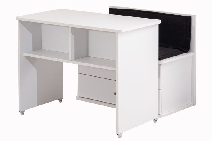 London Bunk Bed & Study Desk, 90 x 190 cm, White | Vivense London