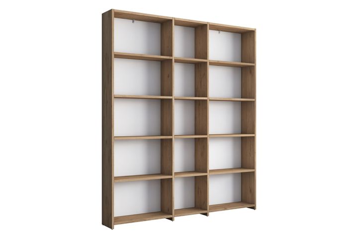 Rani Wide Bookcase, Walnut | Vivense London