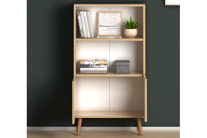 Luce Bookcase, 110 cm, Oak | Vivense London