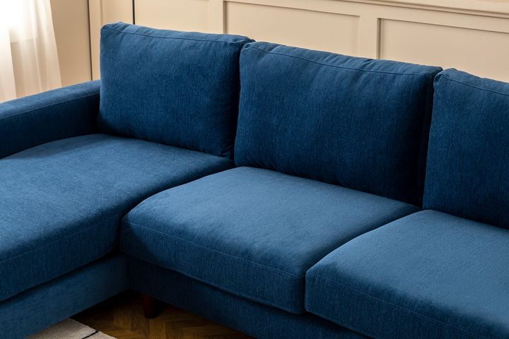 Merlin Fluwelen Mini-Hoekbank, Marineblauw | Vivense Nederland